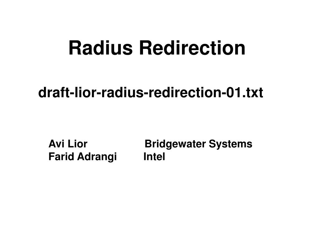 PPT - Radius Redirection PowerPoint Presentation, free download - ID ...
