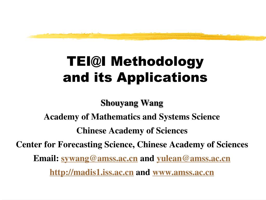 PPT - TEI@I Methodology and its Applications PowerPoint Presentation ...