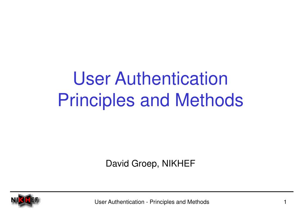 PPT - User Authentication Principles and Methods PowerPoint ...