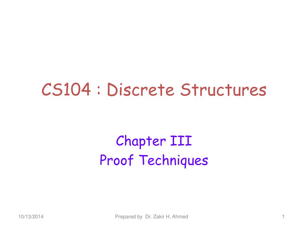 PPT - CS104 : Discrete Structures PowerPoint Presentation, free ...