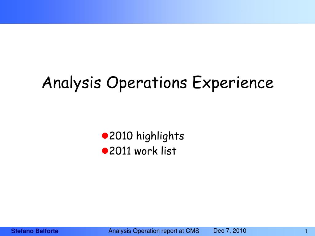 PPT - Analysis Operations Experience PowerPoint Presentation, free ...