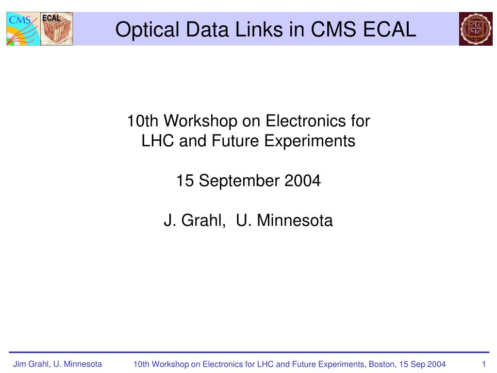 PPT - Optical Data Links in CMS ECAL PowerPoint Presentation, free ...
