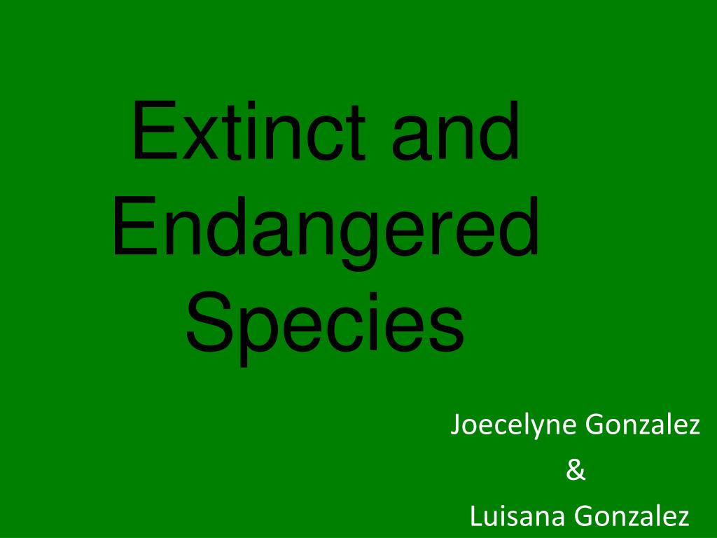 PPT - Extinct and Endangered Species PowerPoint Presentation, free ...
