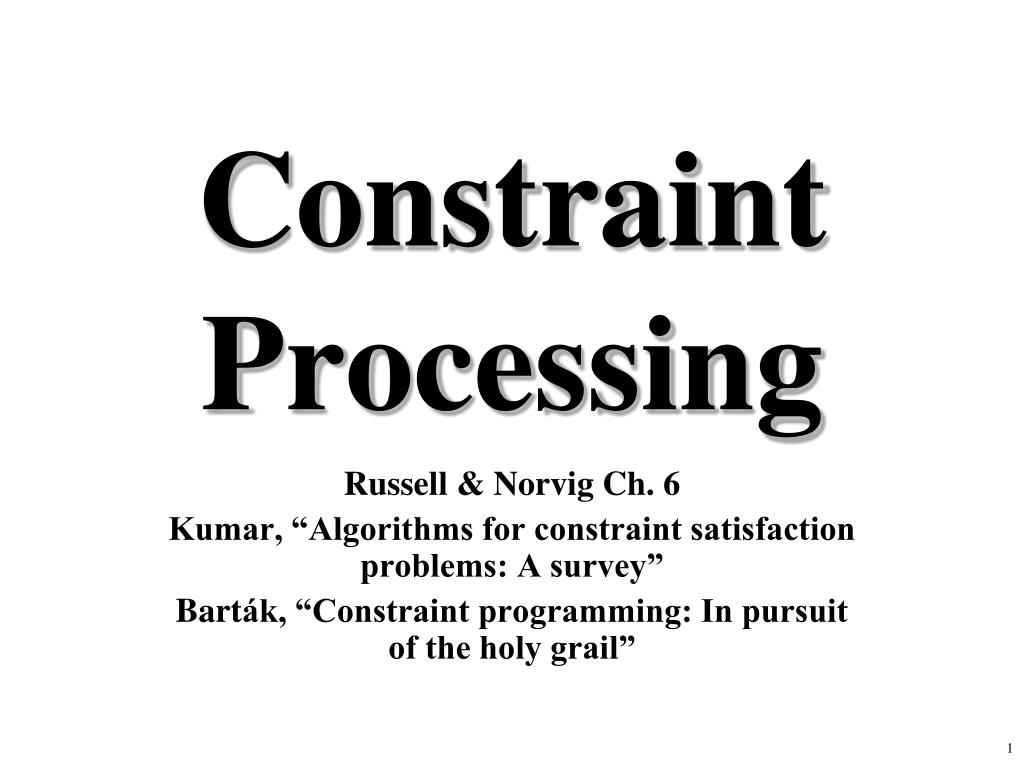 PPT - Constraint Processing PowerPoint Presentation, free download - ID ...