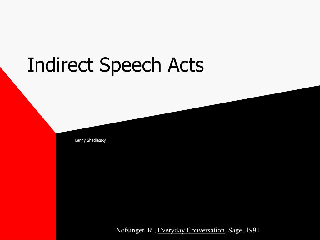 PPT - Indirect Speech Acts PowerPoint Presentation, free download - ID ...