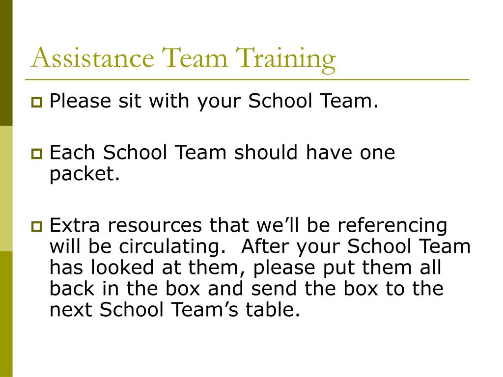 PPT - Assistance Team Training PowerPoint Presentation, free download ...
