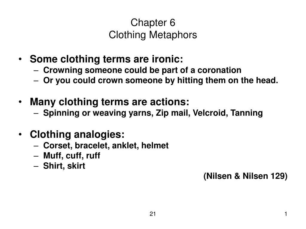 PPT - Chapter 6 Clothing Metaphors PowerPoint Presentation, free ...