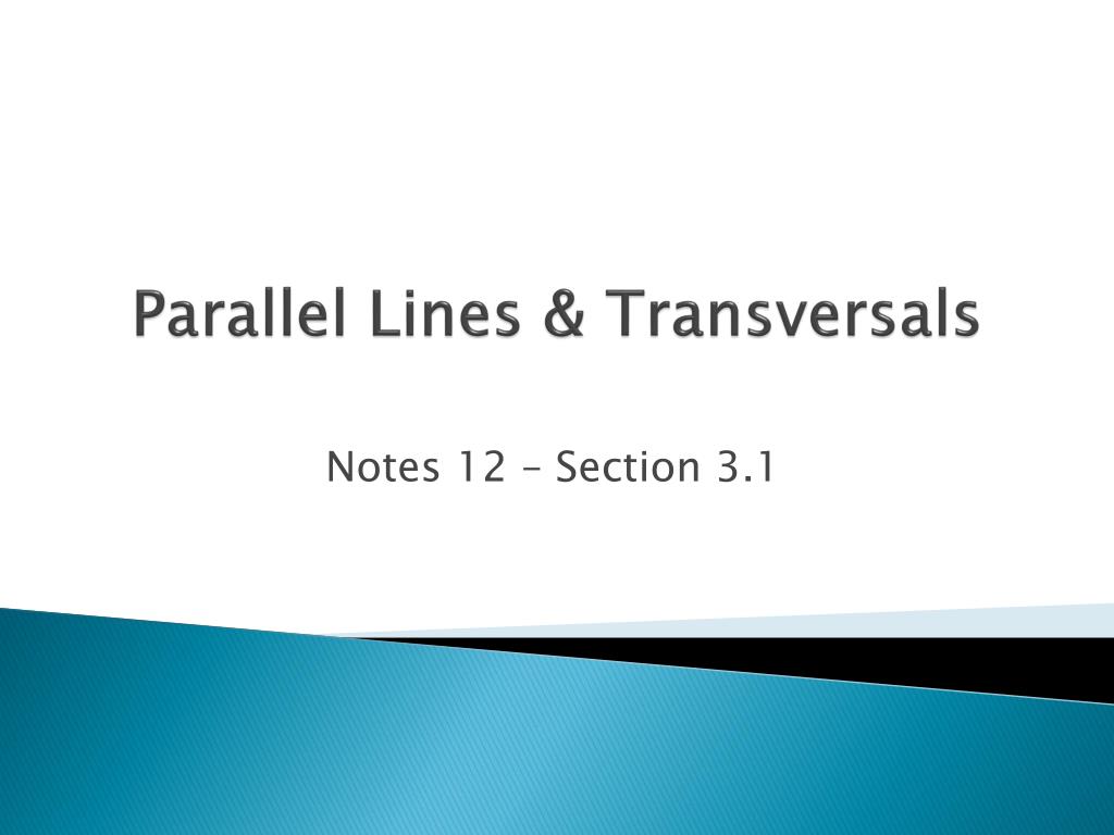 PPT - Parallel Lines & Transversals PowerPoint Presentation, free ...