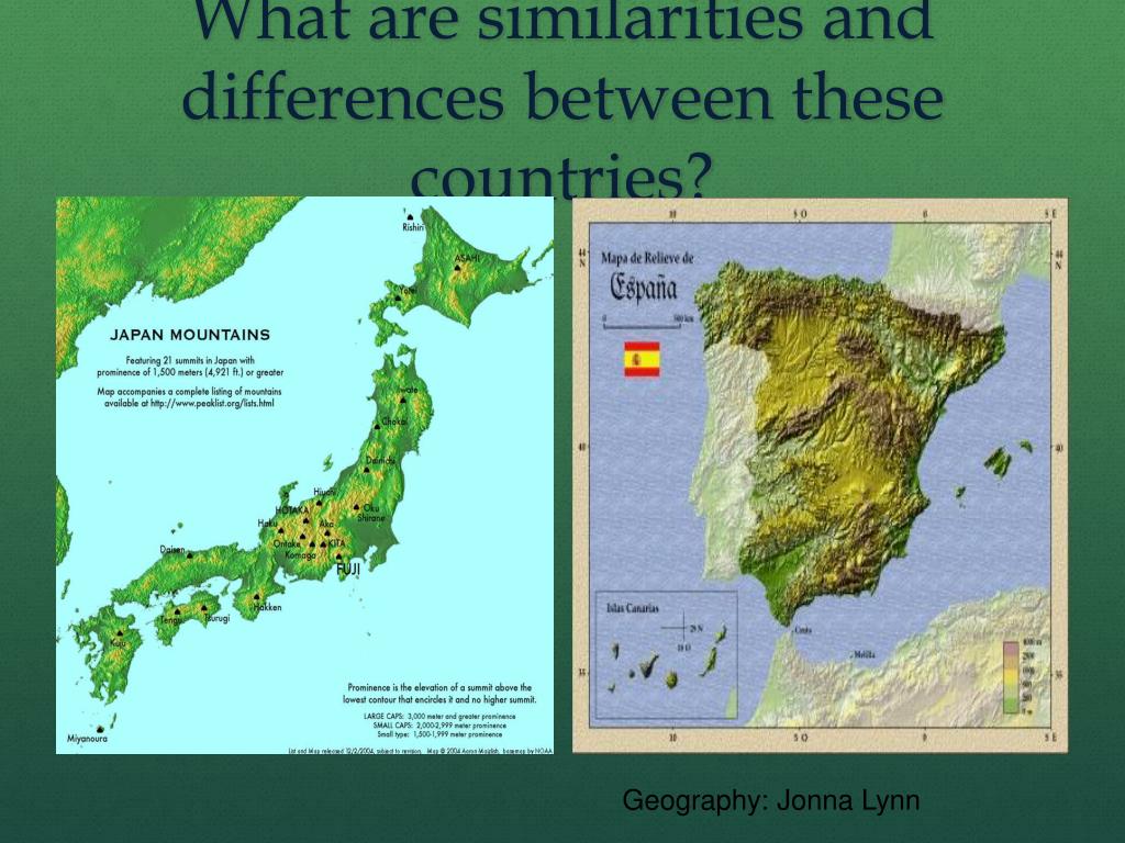 PPT - What are similarities and differences between these countries ...
