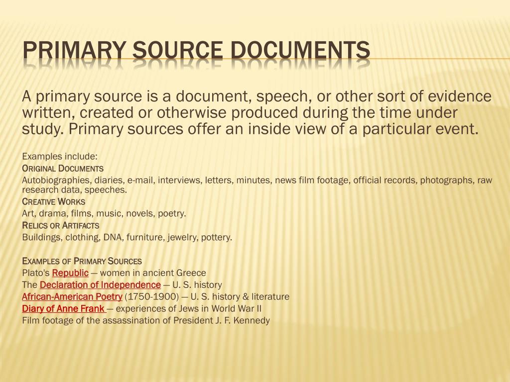 PPT - Primary source Documents PowerPoint Presentation, free download ...