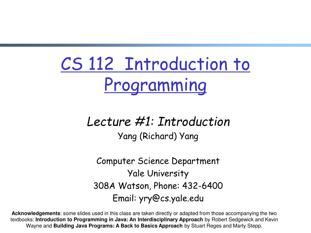 PPT - CS 112 Introduction to Programming PowerPoint Presentation, free ...