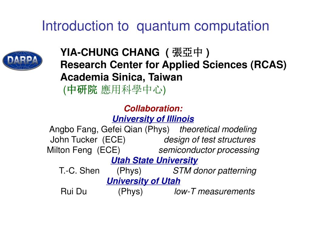 PPT - Intro duction to quantum computation PowerPoint Presentation ...