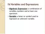 PPT - Variables and Expressions PowerPoint Presentation, free download ...