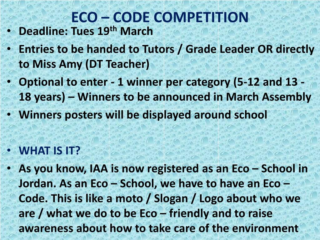PPT - ECO – CODE COMPETITION PowerPoint Presentation, free download ...