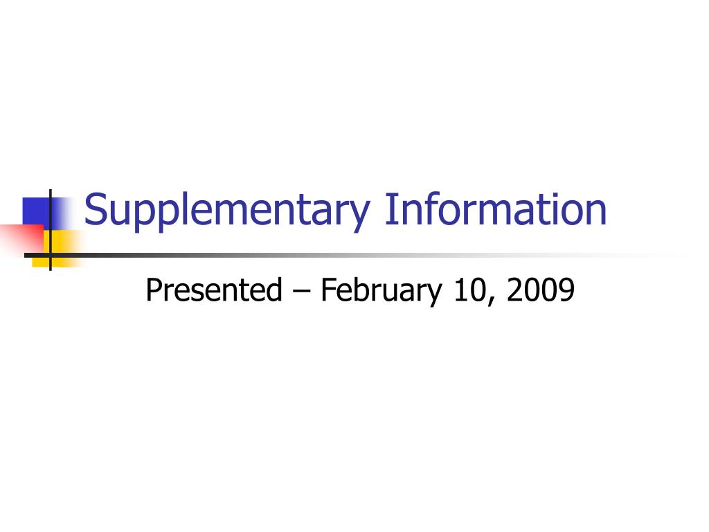 PPT - Supplementary Information PowerPoint Presentation, free download ...