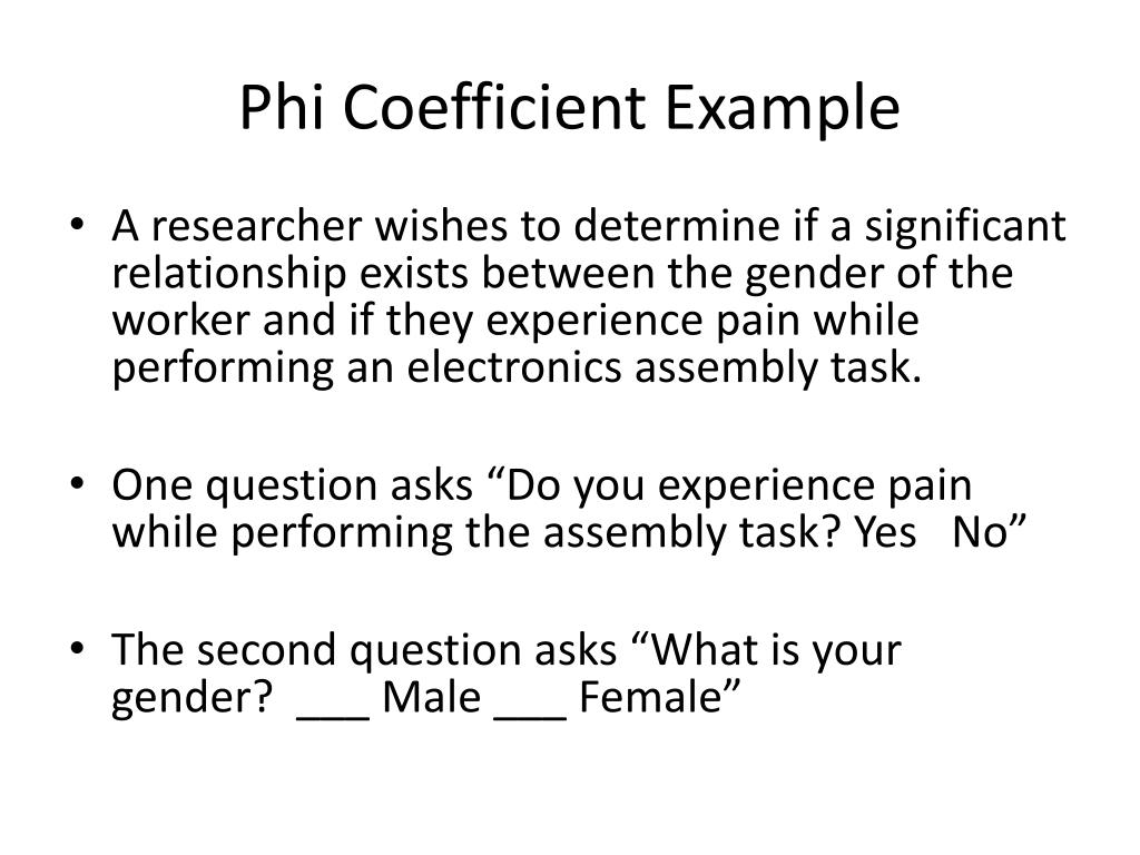 PPT - Phi Coefficient Example PowerPoint Presentation, free download ...