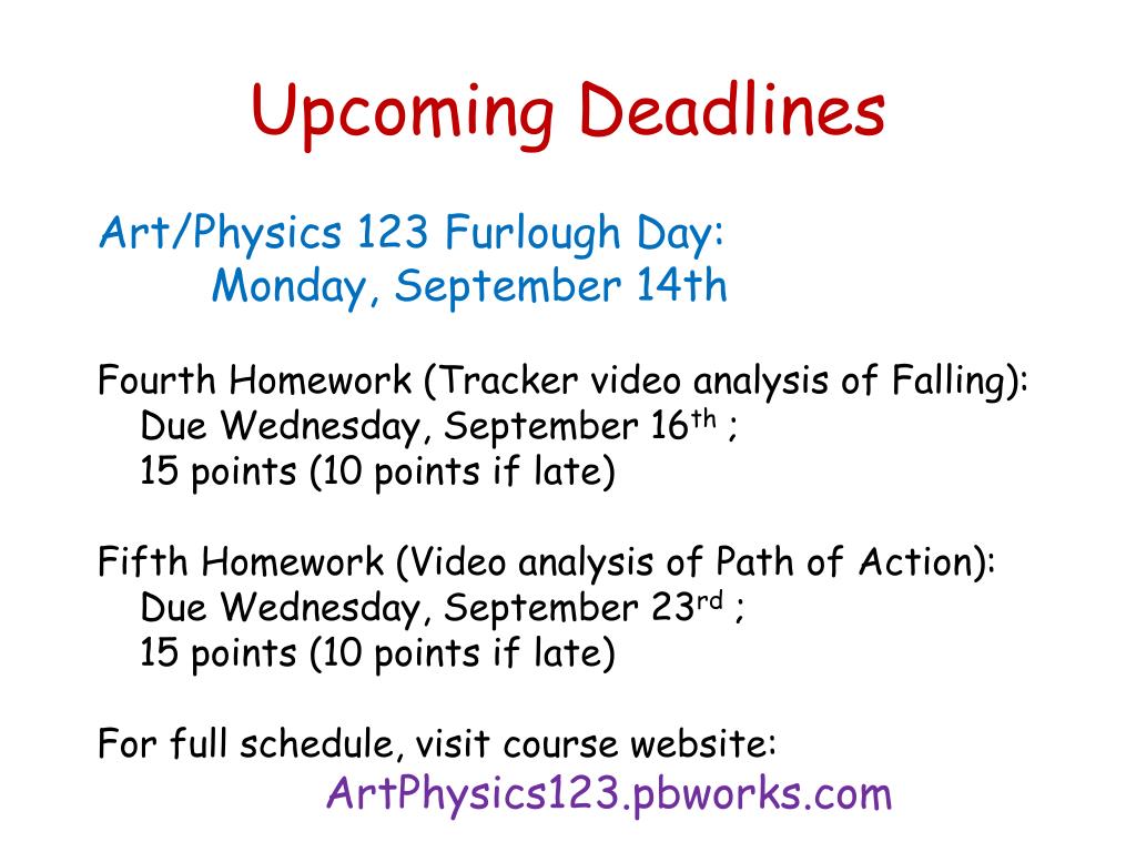 PPT - Upcoming Deadlines PowerPoint Presentation, free download - ID ...