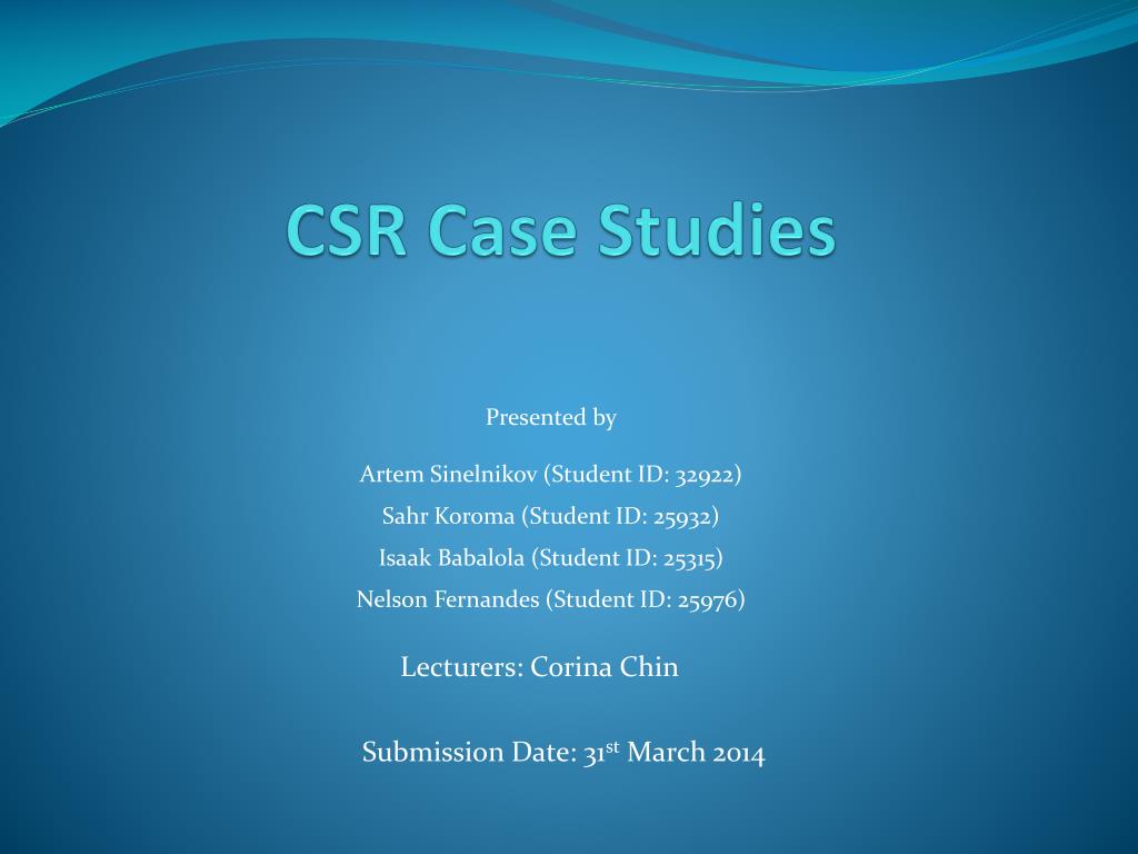 PPT - CSR Case Studies PowerPoint Presentation, free download - ID:5514993