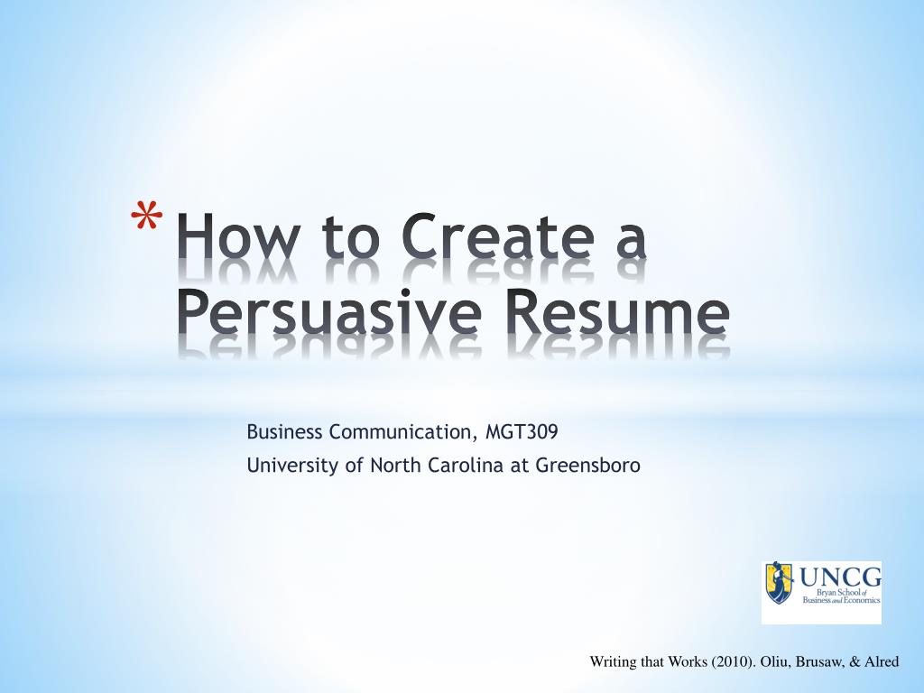 PPT - How to Create a Persuasive Resume PowerPoint Presentation, free ...