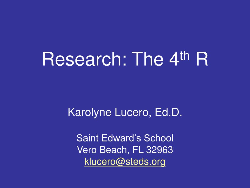 PPT - Research: The 4 th R PowerPoint Presentation, free download - ID ...
