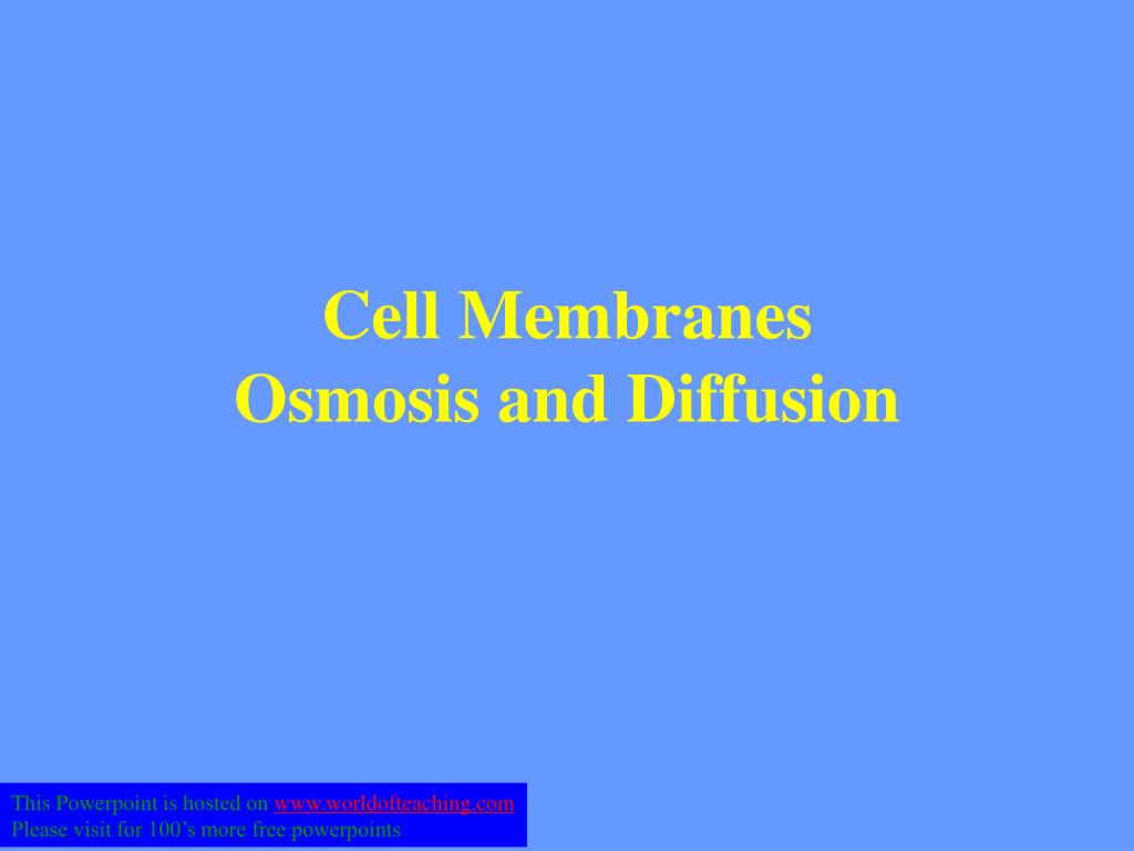 PPT - Cell Membranes Osmosis and Diffusion PowerPoint Presentation ...
