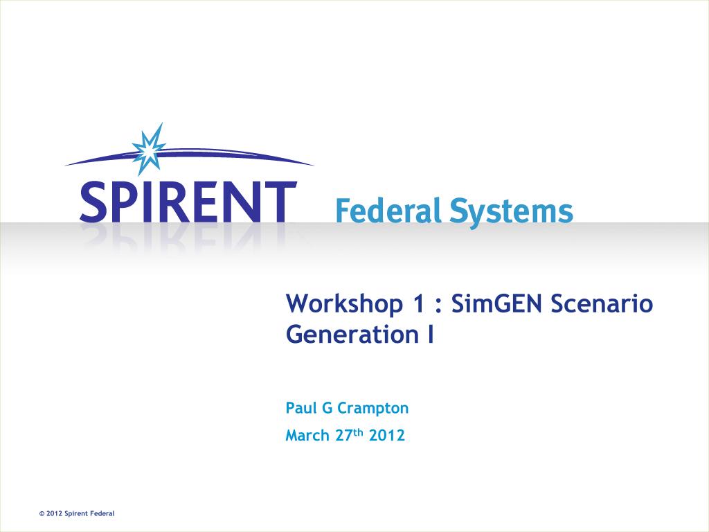 PPT - Workshop 1 : SimGEN Scenario Generation I PowerPoint Presentation ...