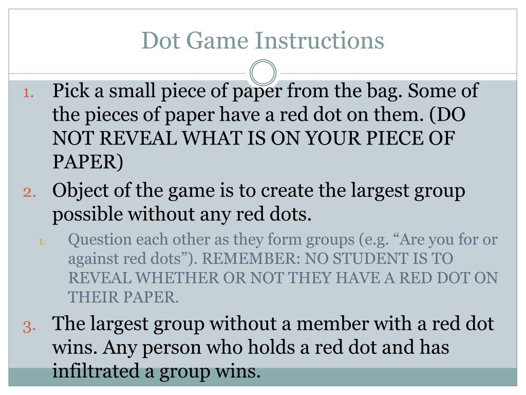 PPT - Dot Game Instructions PowerPoint Presentation, free download - ID ...
