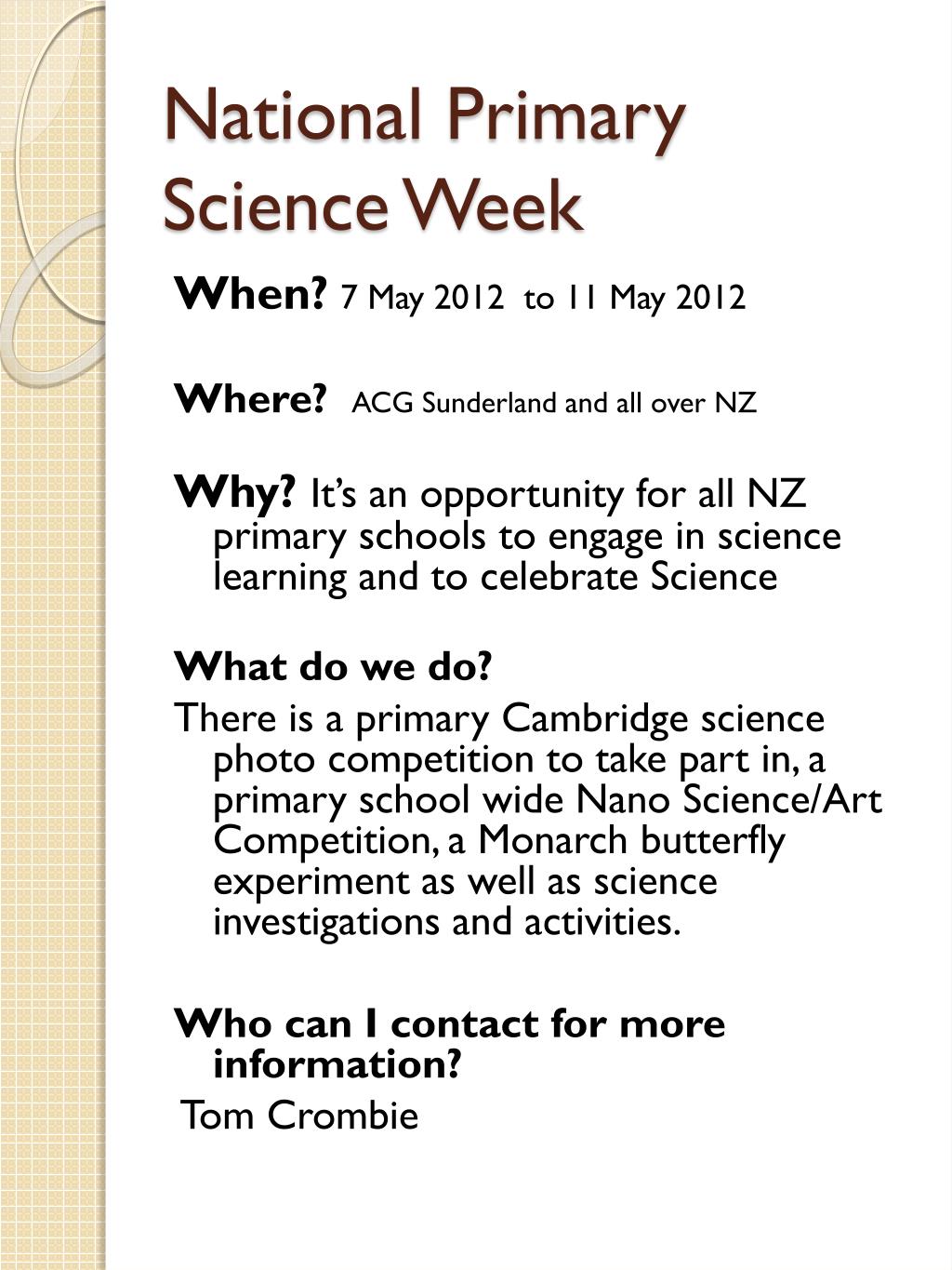 PPT - National Primary Science Week PowerPoint Presentation, free ...