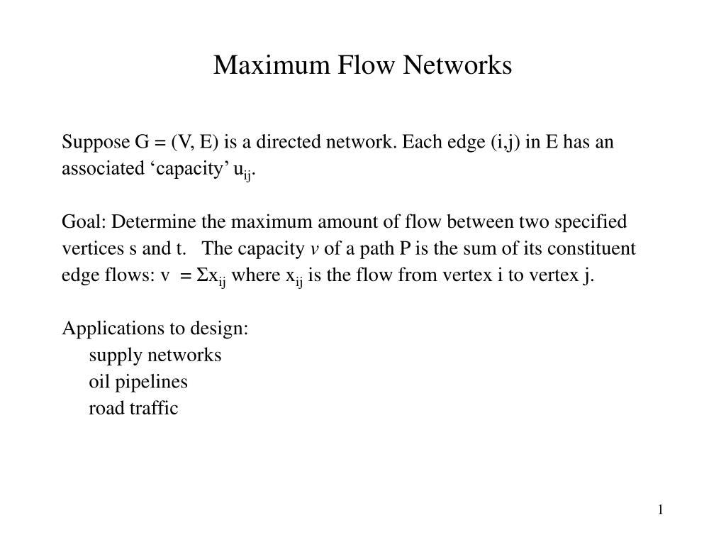 PPT - Maximum Flow Networks PowerPoint Presentation, free download - ID ...