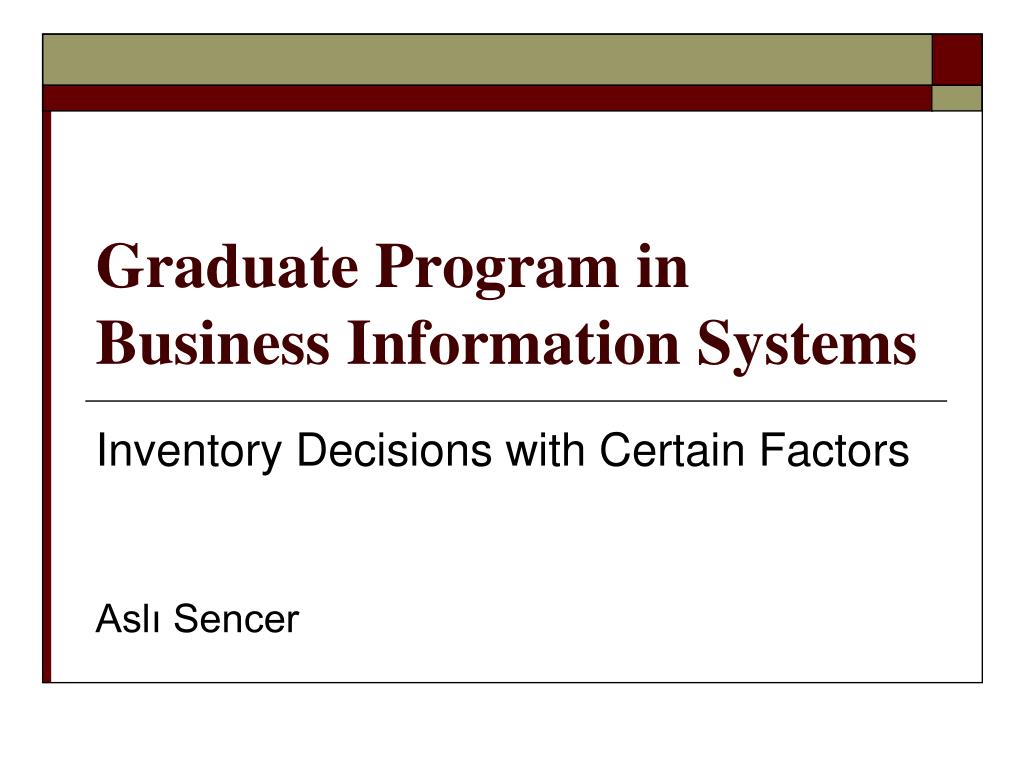 PPT - Graduate Program in Business Information Systems PowerPoint ...