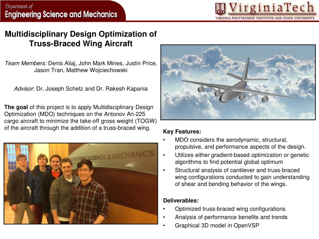PPT - Multidisciplinary Design Optimization of Truss-Braced Wing ...