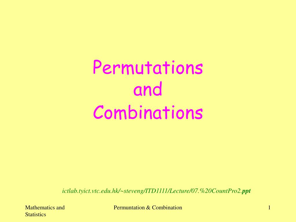 PPT - Permutations and Combinations PowerPoint Presentation, free ...