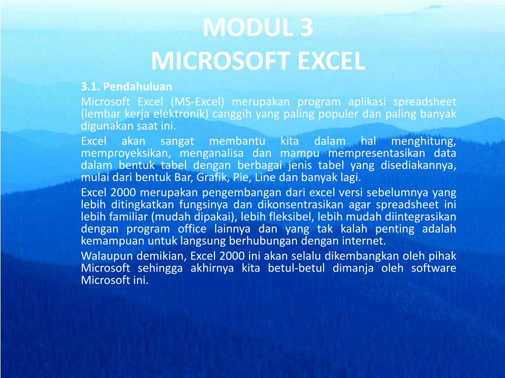 PPT - MODUL 3 MICROSOFT EXCEL PowerPoint Presentation, free download ...