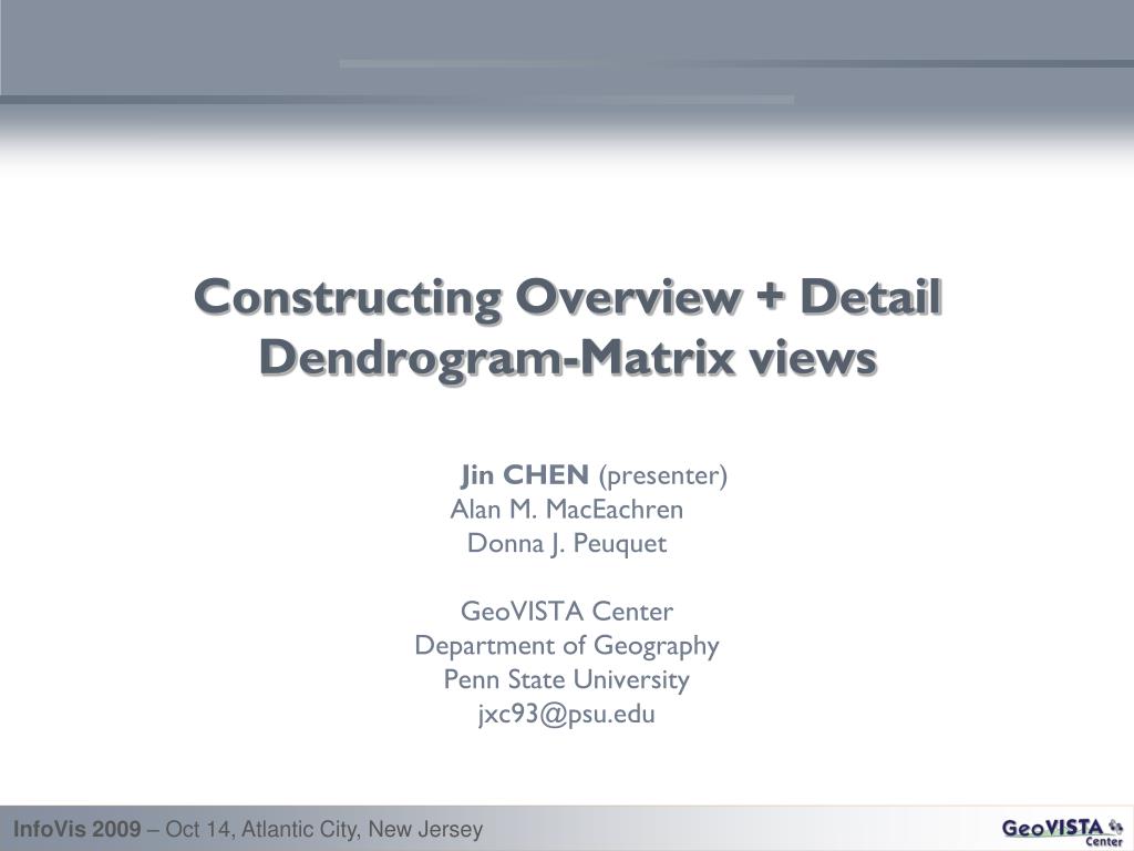 PPT - Constructing Overview + Detail Dendrogram-Matrix views PowerPoint ...