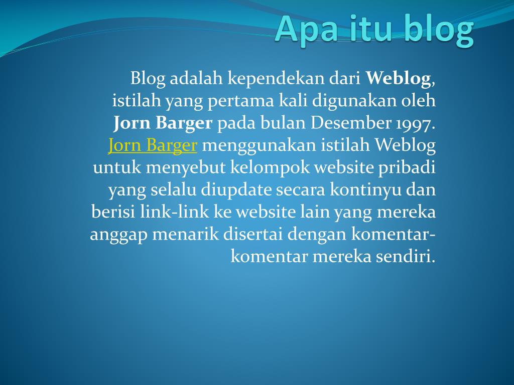 PPT - Apa itu blog PowerPoint Presentation, free download - ID:5537070