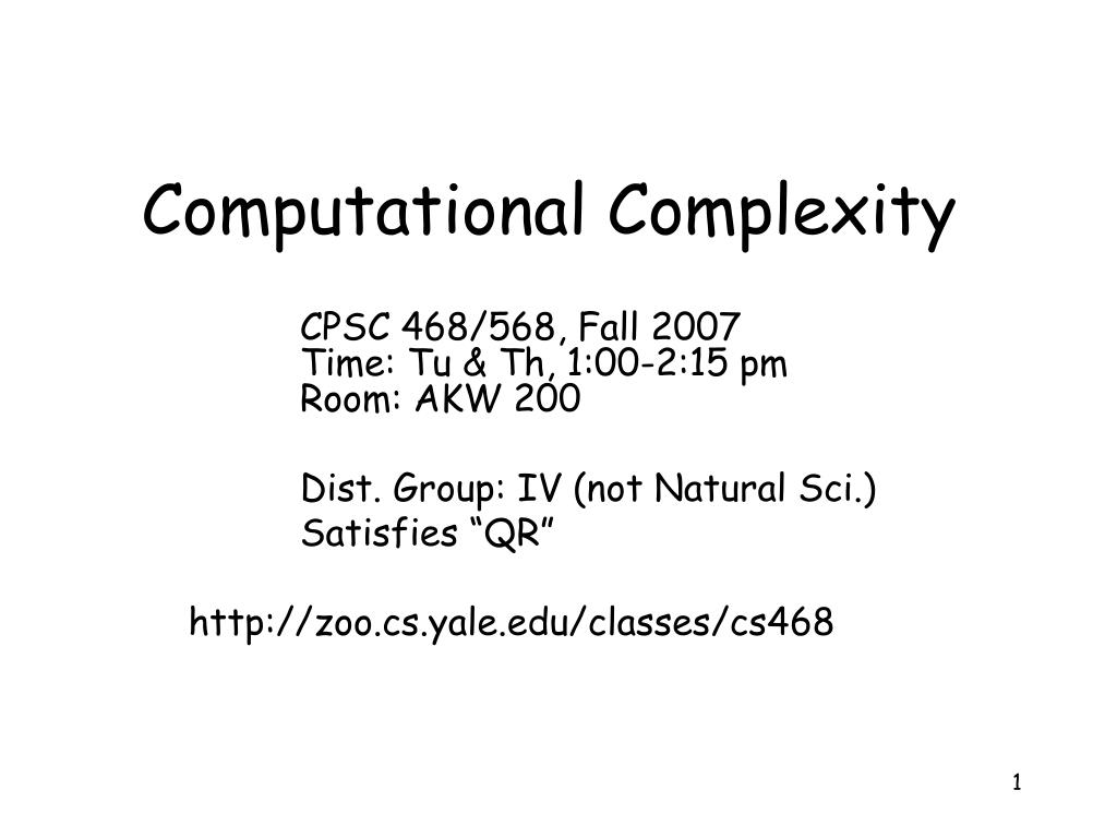PPT - Computational Complexity PowerPoint Presentation, free download ...