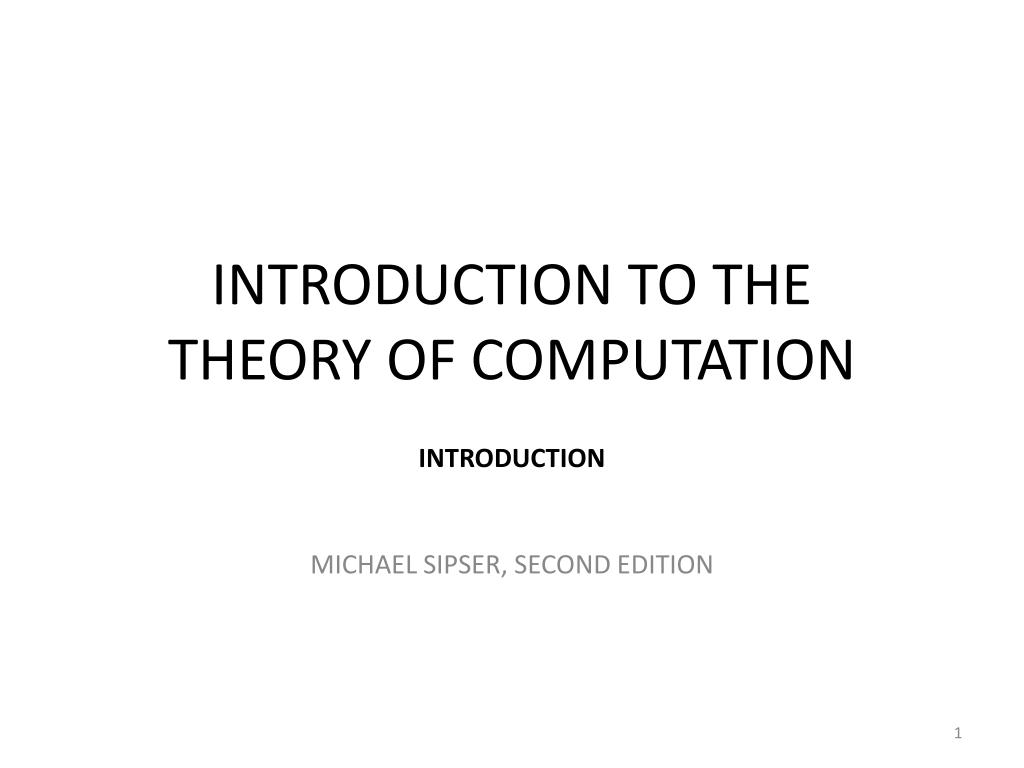 Ppt Introduction To The Theory Of Computation Powerpoint Presentation 9522
