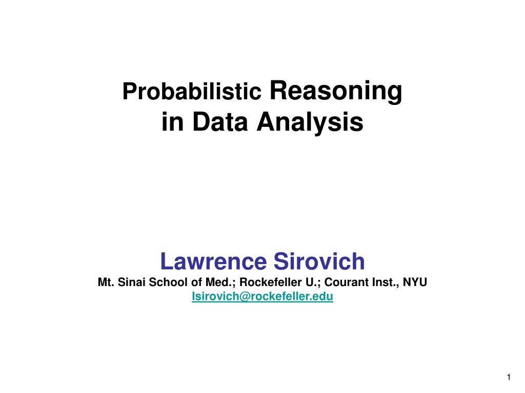 PPT - Probabilistic Reasoning in Data Analysis PowerPoint Presentation ...