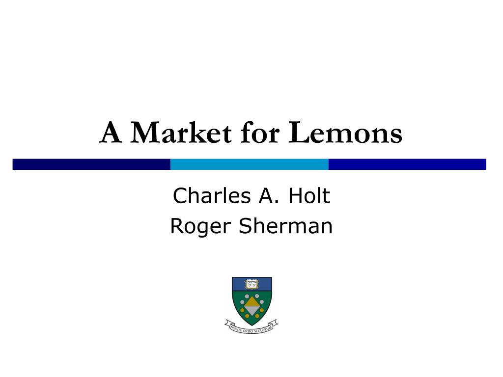PPT - A Market for Lemons PowerPoint Presentation, free download - ID ...