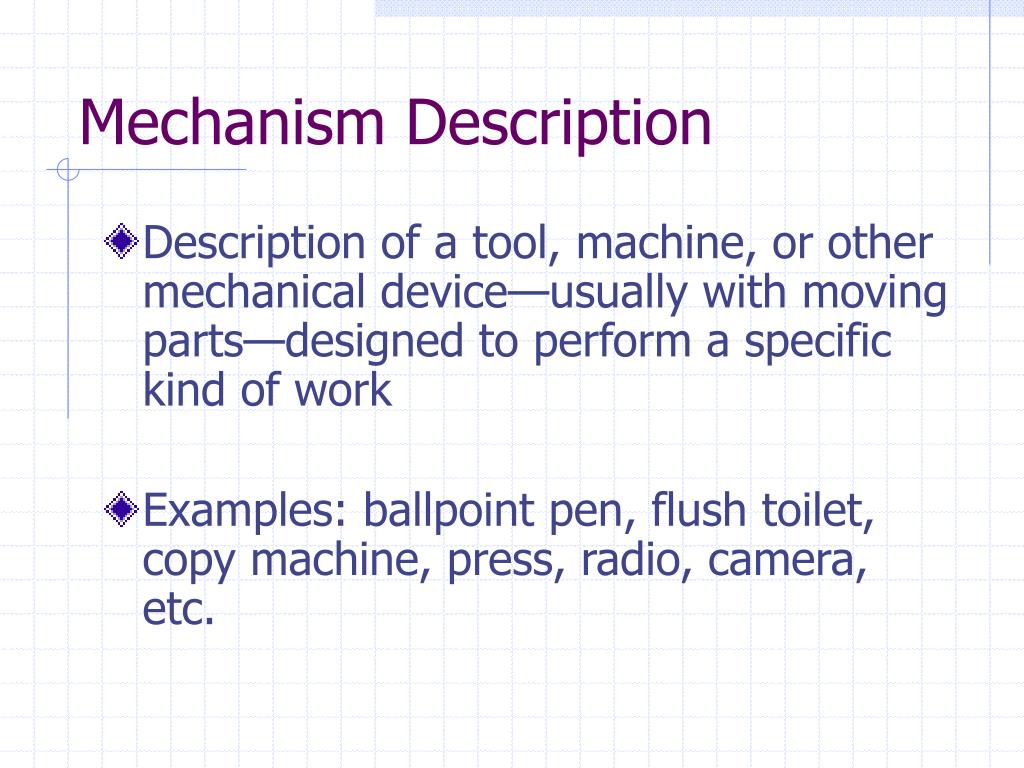 PPT - Mechanism Description PowerPoint Presentation, free download - ID ...