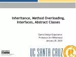 PPT - Review Inheritance Overloading and overriding PowerPoint ...