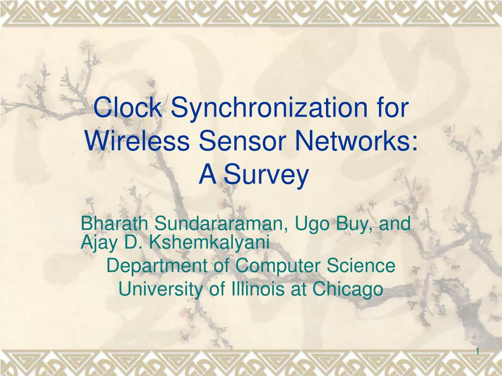 PPT - Clock Synchronization for Wireless Sensor Networks: A Survey ...