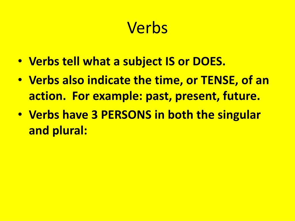 PPT - Verbs PowerPoint Presentation, free download - ID:5552601