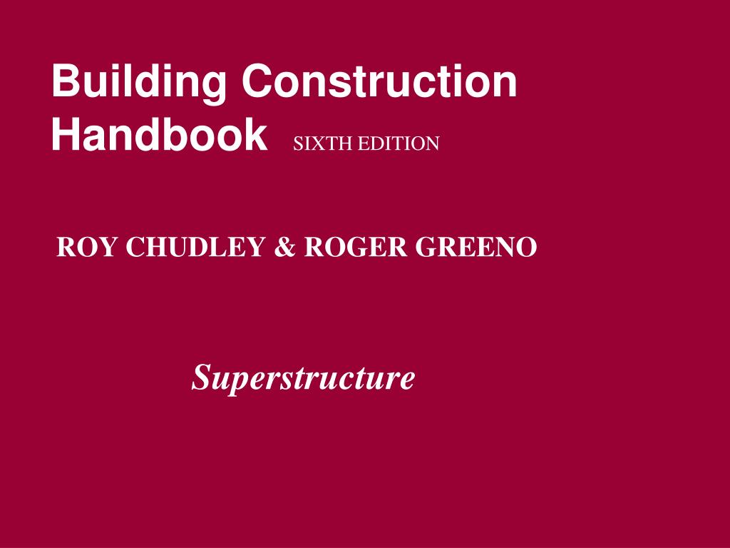 PPT - Building Construction Handbook SIXTH EDITION PowerPoint ...