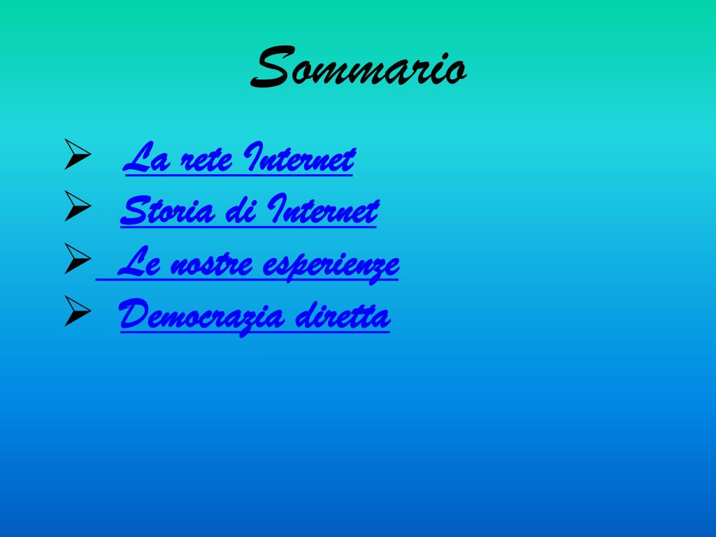 PPT - Sommario PowerPoint Presentation, free download - ID:5553199