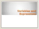PPT - Variables and Expressions PowerPoint Presentation, free download ...