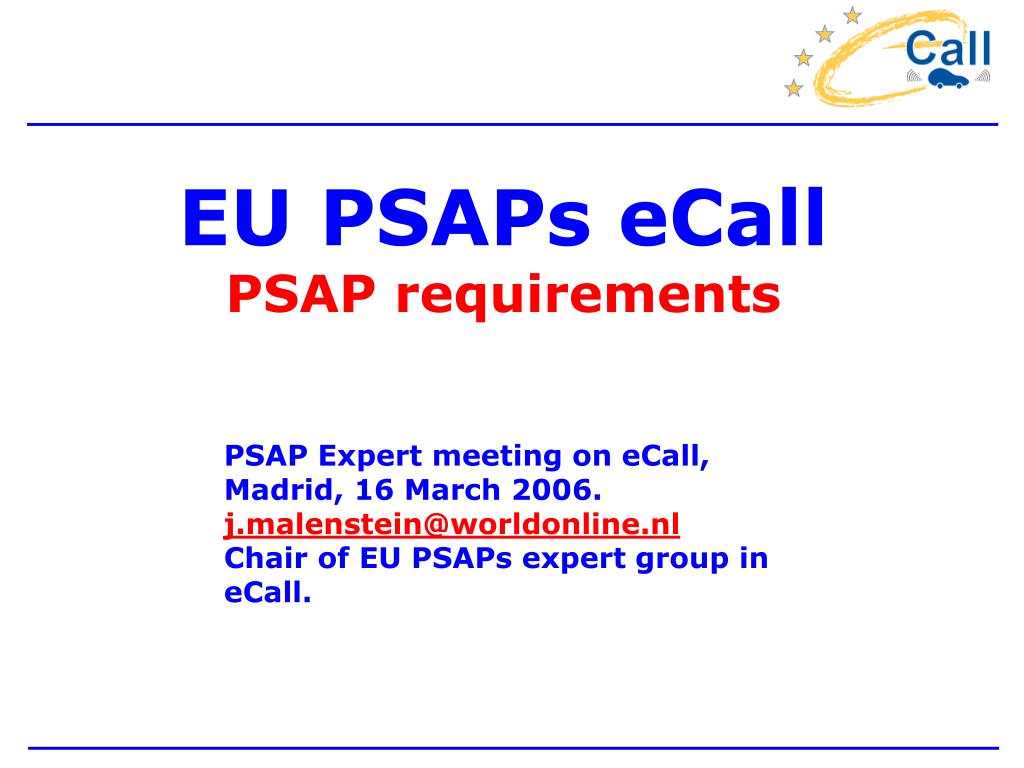 PPT - EU PSAPs eCall PSAP requirements PowerPoint Presentation, free ...
