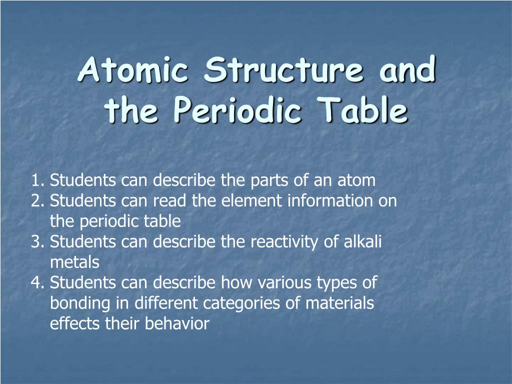 PPT - Atomic Structure and the Periodic Table PowerPoint Presentation ...