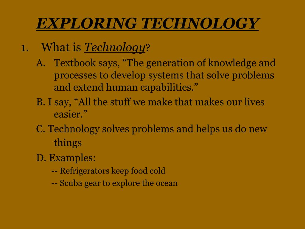 PPT - EXPLORING TECHNOLOGY PowerPoint Presentation, free download - ID ...