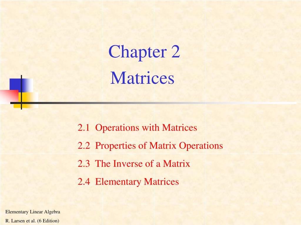PPT - Chapter 2 Matrices PowerPoint Presentation, free download - ID ...
